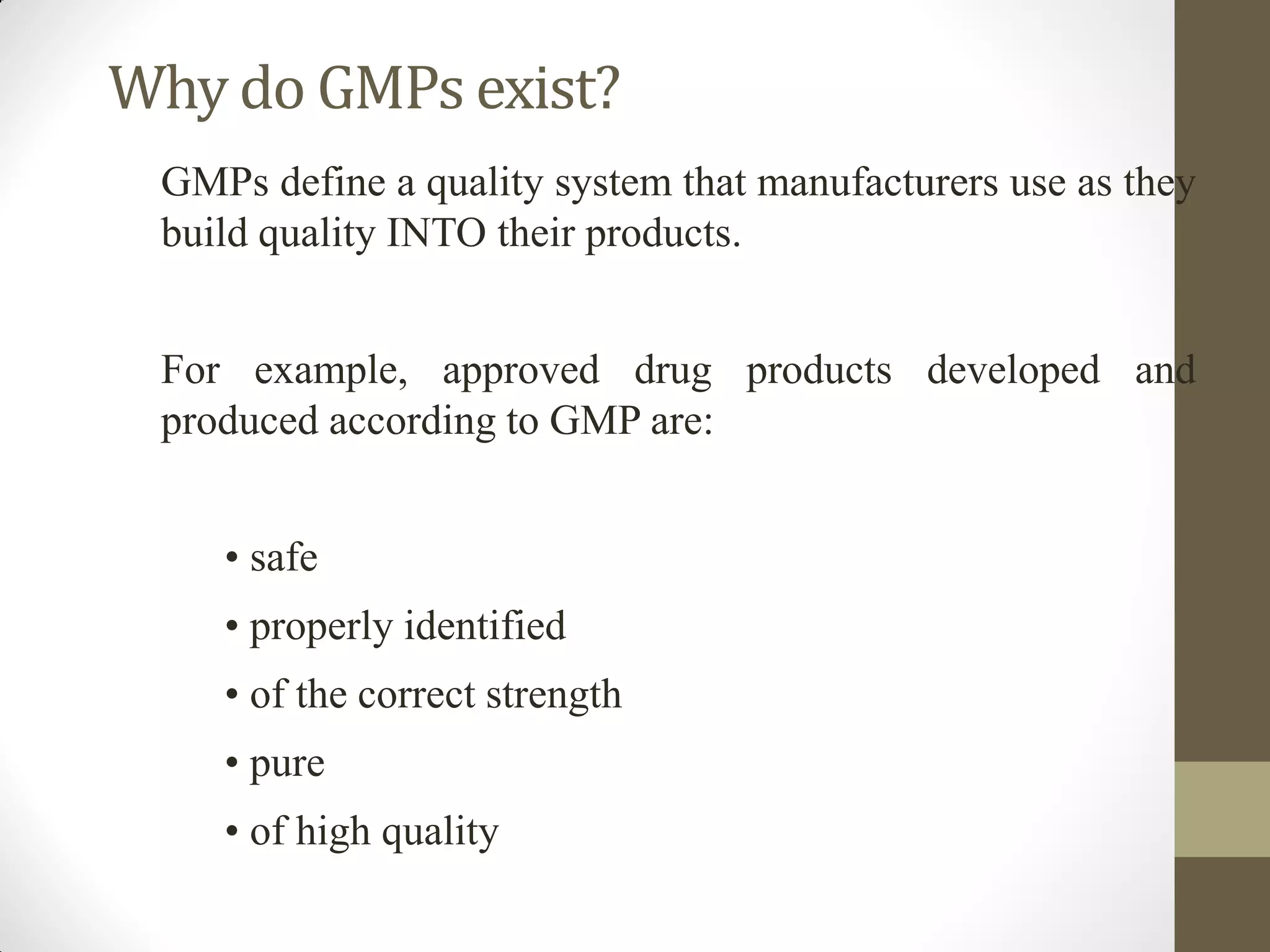 good manufacturing practice ( GMP) | PDF