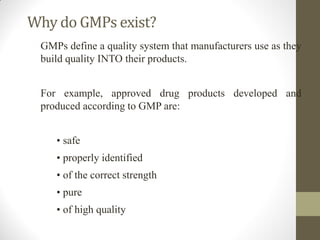 good manufacturing practice ( GMP) | PDF
