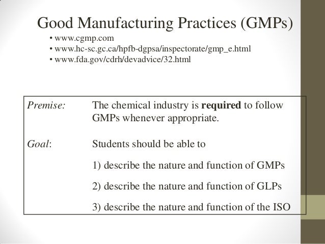 good manufacturing practice ( GMP)