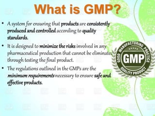 gmp in pharmaceutical Industry FDA guidelines WHO guidelines | PPTX