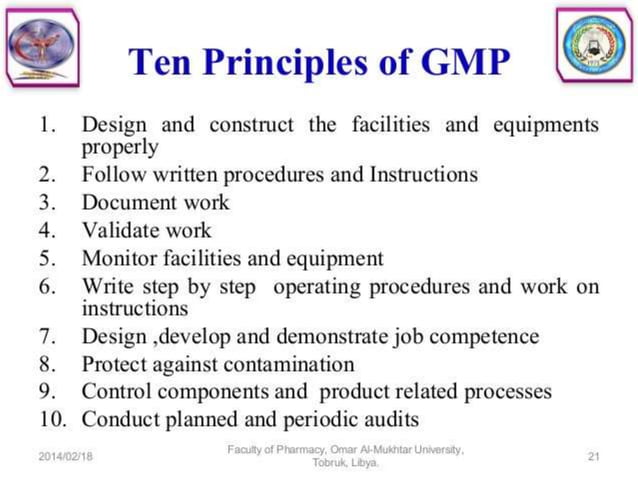 gmp in pharmaceutical Industry FDA guidelines WHO guidelines | PPTX ...