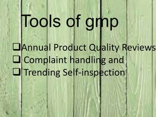 gmp in pharmaceutical Industry FDA guidelines WHO guidelines | PPTX