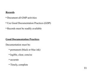 GMP Presentation By Ms. Jamdhade A. A. Quality Assurance | PPTX