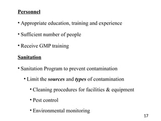 GMP Presentation By Ms. Jamdhade A. A. Quality Assurance | PPTX