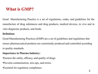 GMP Presentation By Ms. Jamdhade A. A. Quality Assurance | PPTX