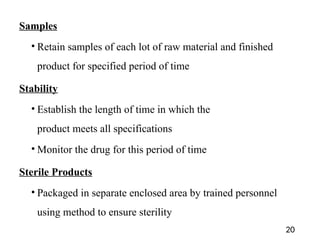 GMP Presentation By Ms. Jamdhade A. A. Quality Assurance | PPTX