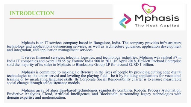 MPHASIS | PPTX | Cloud Computing | Internet