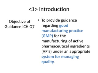 Gmp (q7 ich guide) & Stem cells-based therapy product manufacturing | PPTX