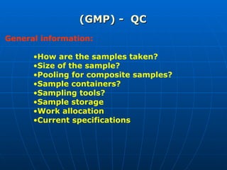 Good Manufacturing Practices For Quality Control | PPT