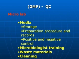 Good Manufacturing Practices For Quality Control | PPT