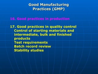 Good Manufacturing Practices For Quality Control | PPT