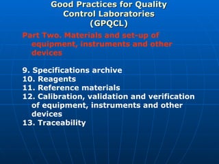 Good Manufacturing Practices For Quality Control | PPT