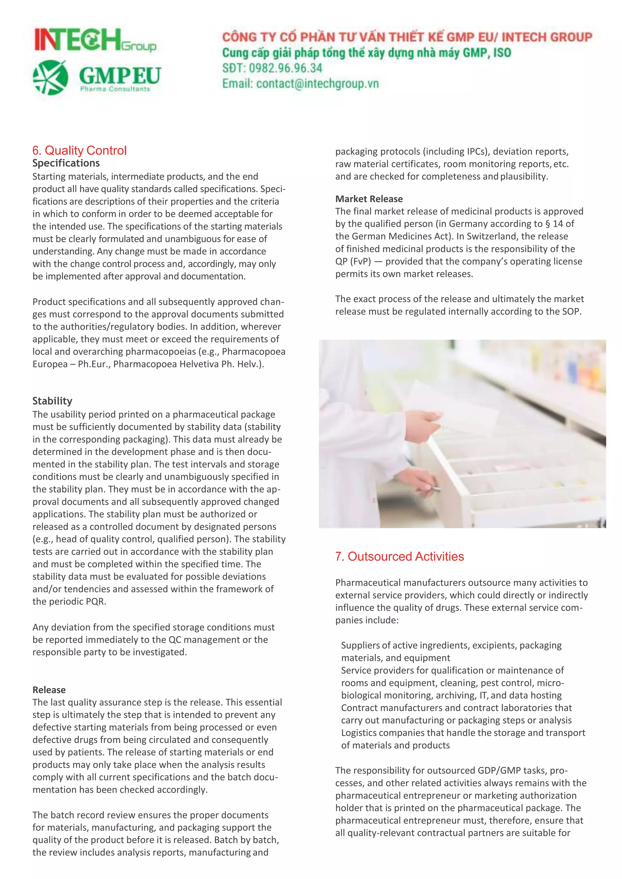 GMP Regulations Your product and process Quality control ...