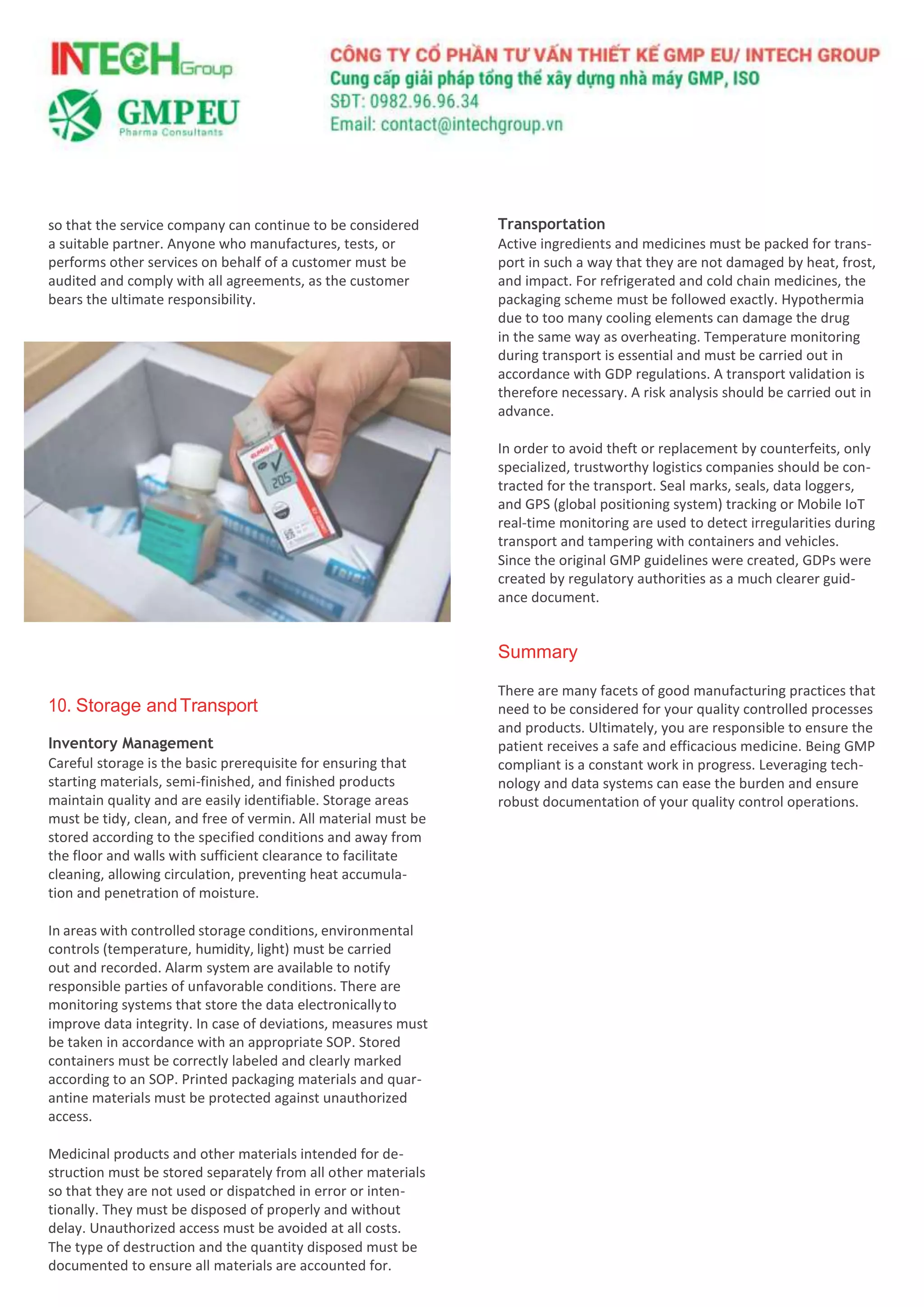 GMP Regulations Your product and process Quality control ...