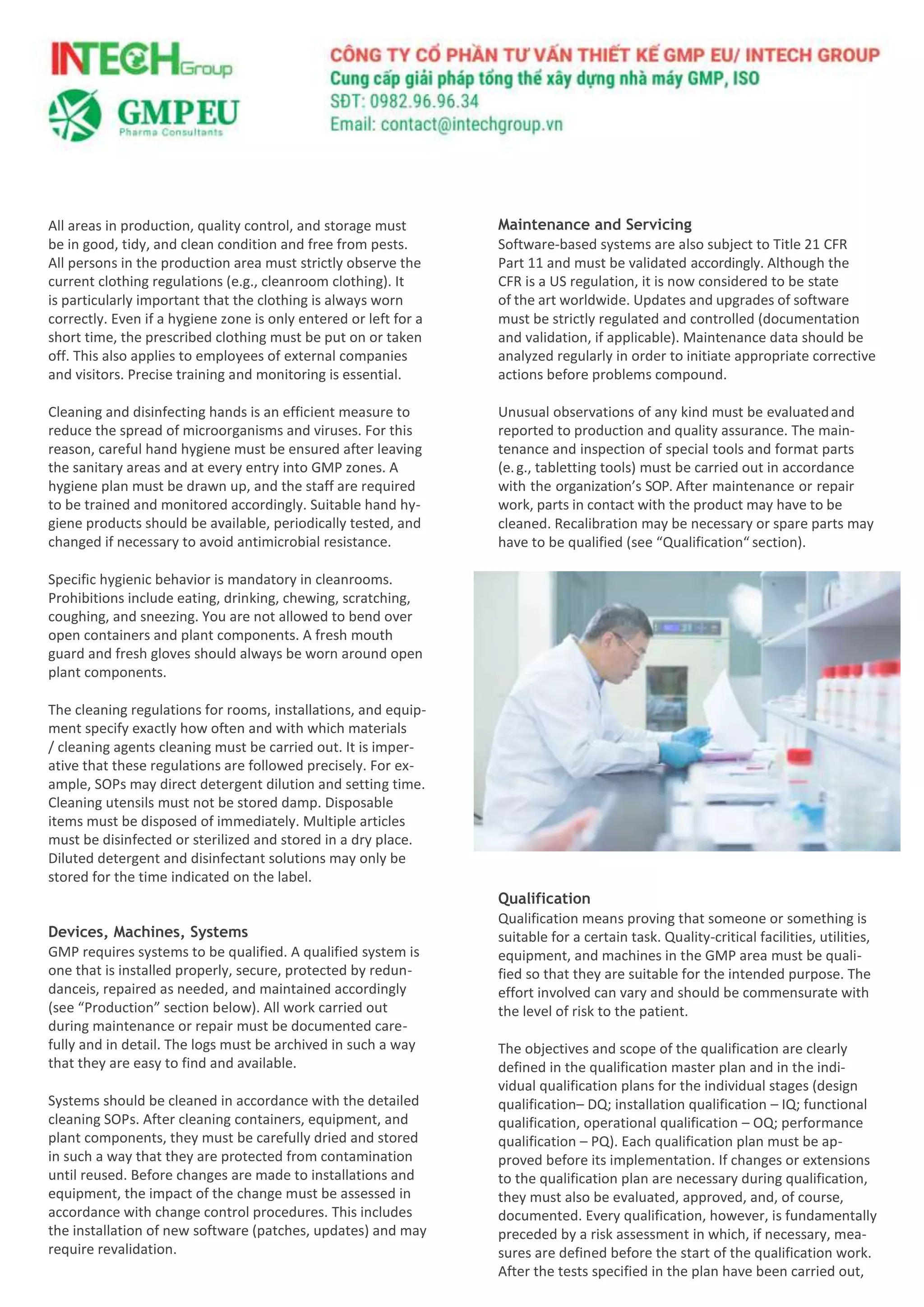 GMP Regulations Your product and process Quality control ...