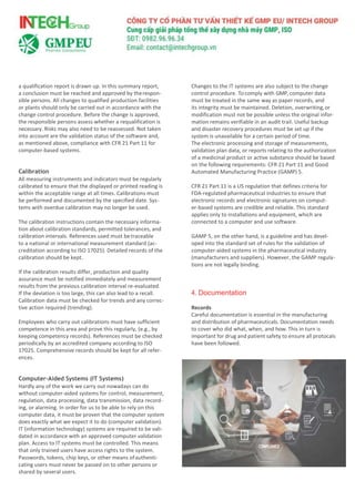 GMP Regulations Your product and process Quality control ...