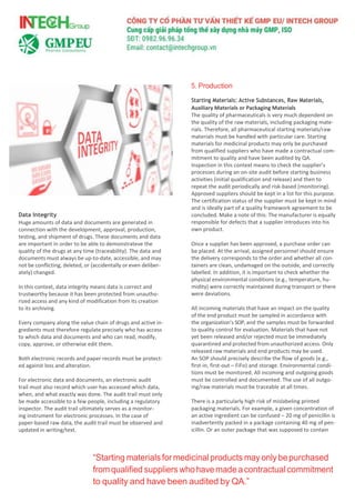 GMP Regulations Your product and process Quality control ...