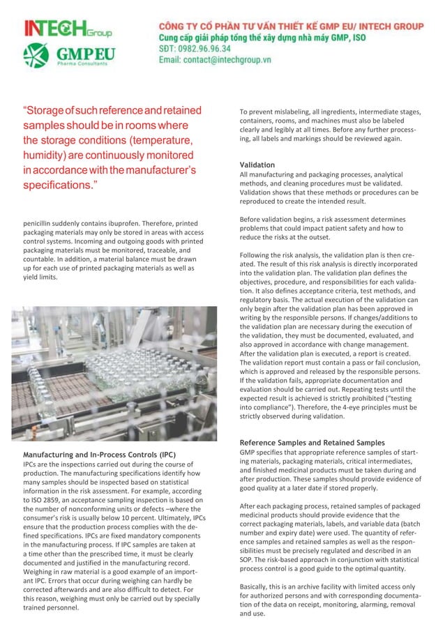 GMP Regulations Your product and process Quality control ...