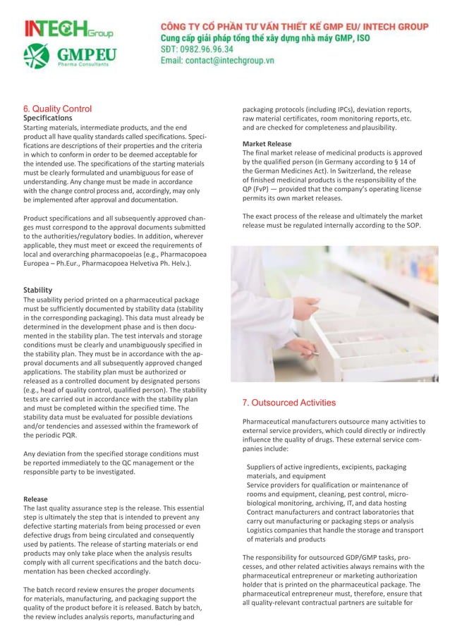 GMP Regulations Your product and process Quality control ...