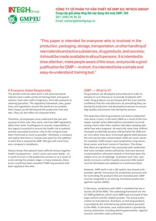 GMP Regulations Your product and process Quality control ...