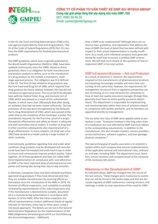 GMP Regulations Your product and process Quality control ...