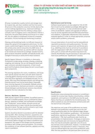 GMP Regulations Your product and process Quality control ...