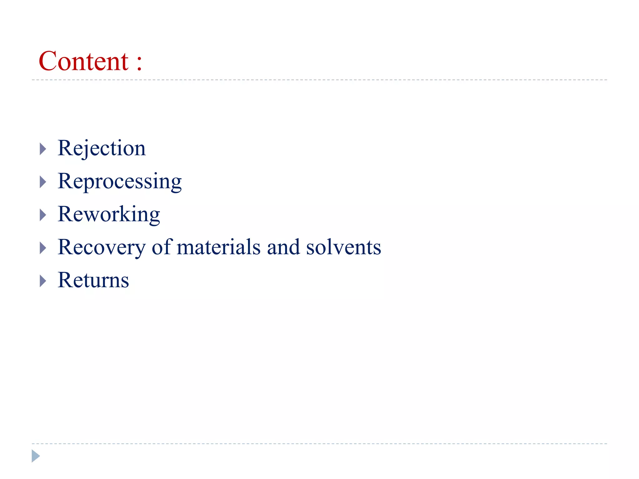 Gmp (rejection and reuse of materials) | PDF