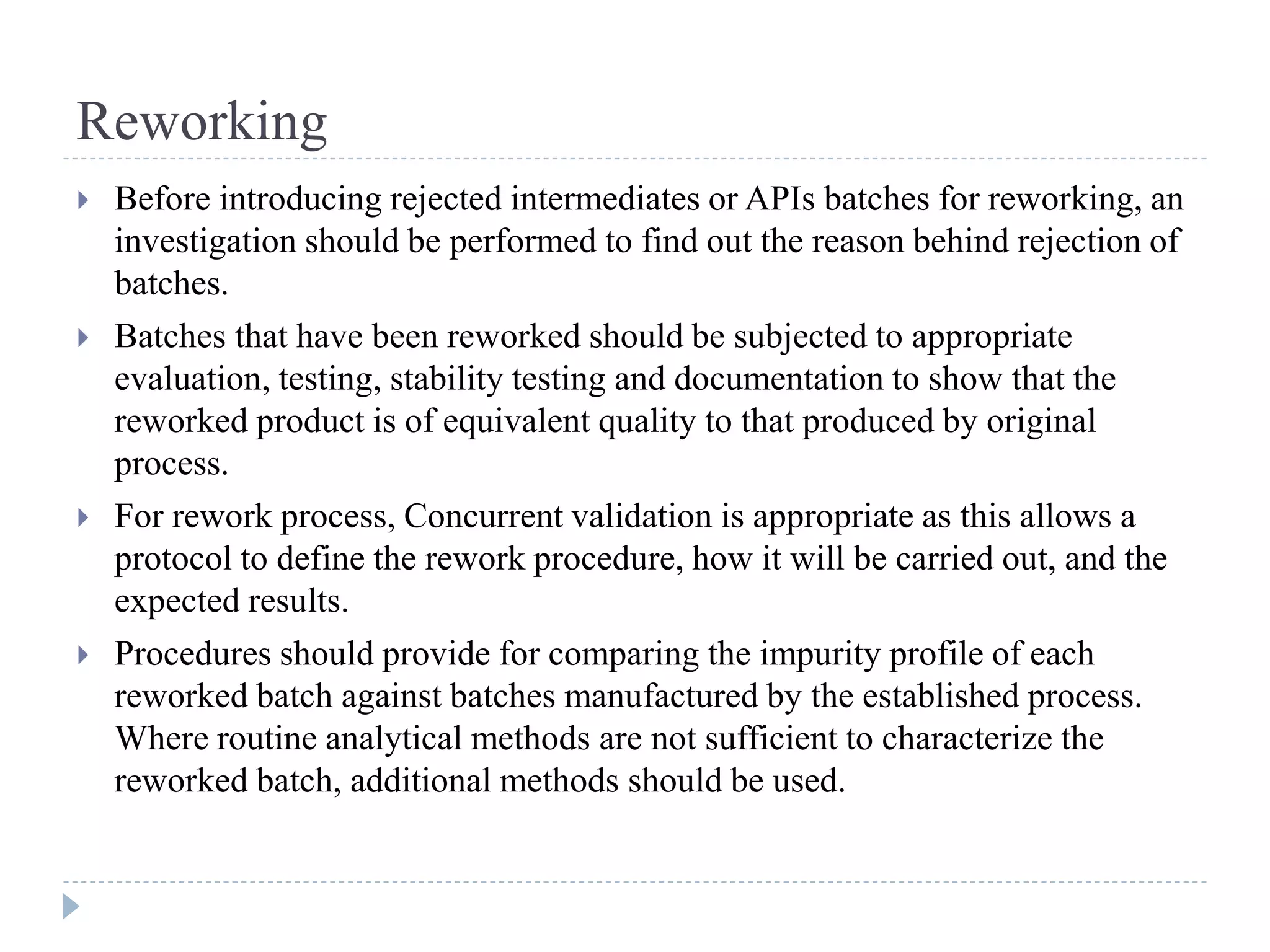 Gmp (rejection and reuse of materials) | PDF