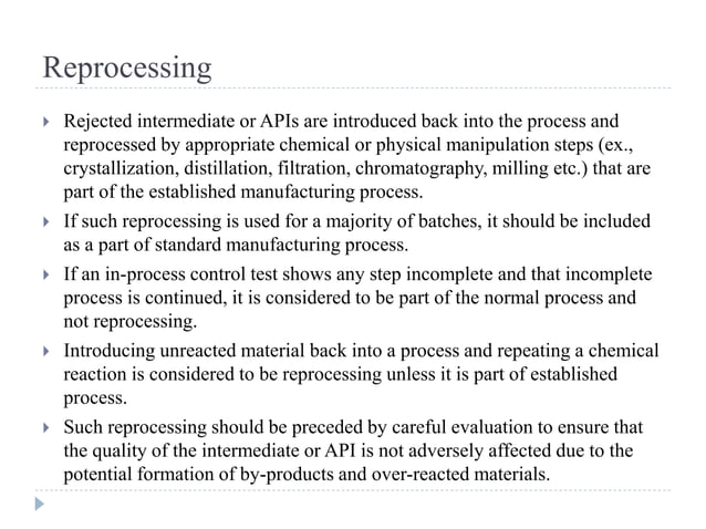 Gmp (rejection and reuse of materials) | PDF | Chemistry | Science