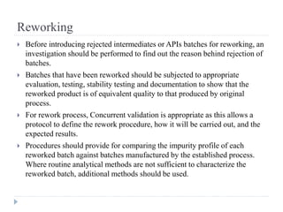 Gmp (rejection and reuse of materials) | PDF