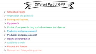 GMP Requirements & Drug & Cosmetic Act Provision.pptx