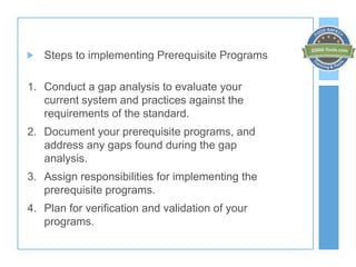 Good manufacturing prac-For-FSSC-SQF-BRC | PPT