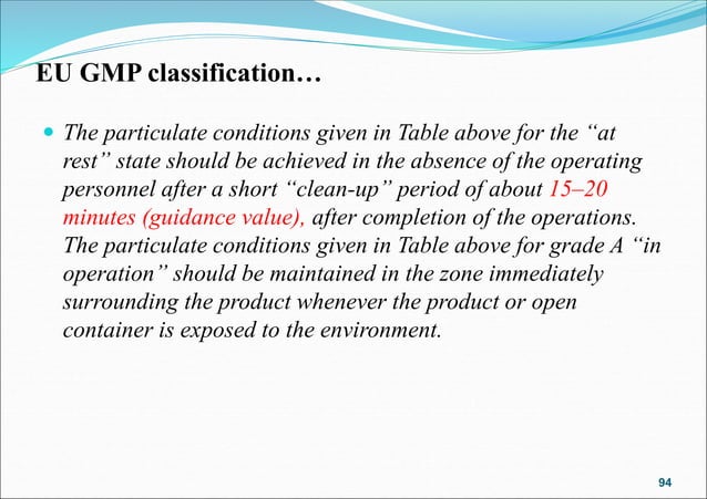 GMP Requirements for Sterile Products manufacturing | PPT