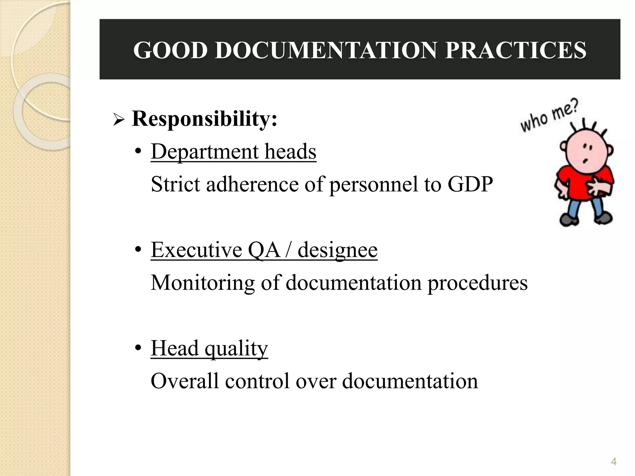 GMP - GOOD DOCUMENTATION PRACTICES | PPTX