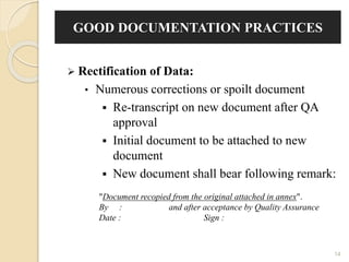 GMP - GOOD DOCUMENTATION PRACTICES | PPTX | Manufacturing Industry ...