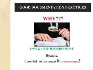GMP - GOOD DOCUMENTATION PRACTICES | PPT