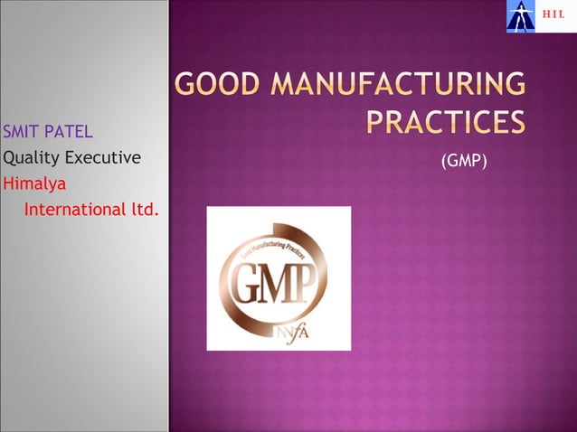 GMP Training | PPT | Manufacturing Industry | Industries