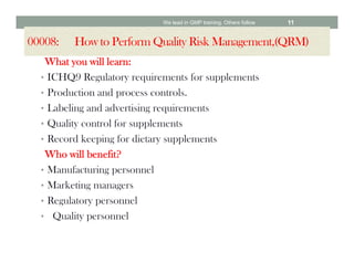 cGMP University - GMP training and Proactive Quality Management ...