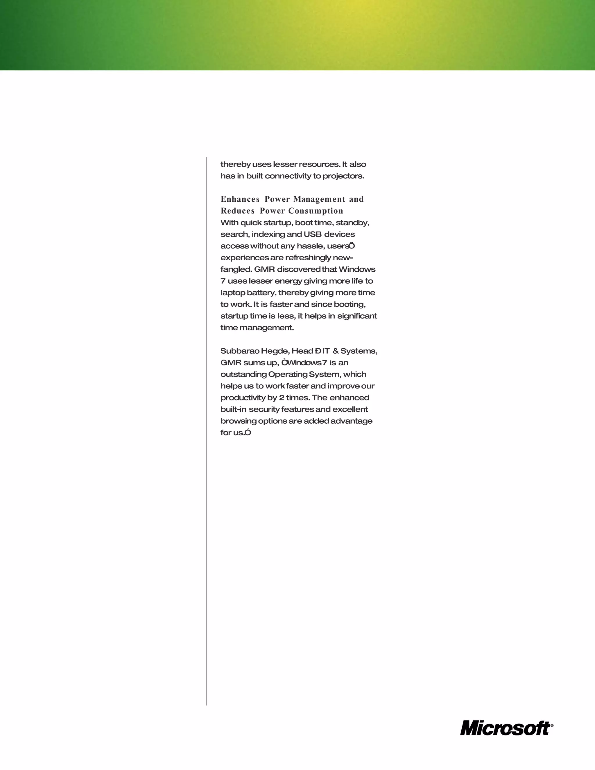 Microsoft India - GMR Infrastructure Case Study | DOC | IT and Internet ...