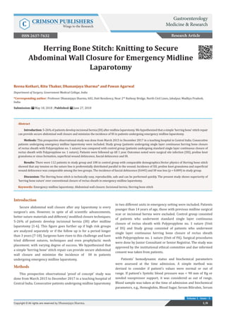 Crimson Publishers-Herring Bone Stitch: Knitting to Secure Abdominal ...