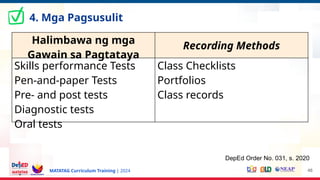 GMRC-4_Assessment test for grade 4 matatag | PPTX