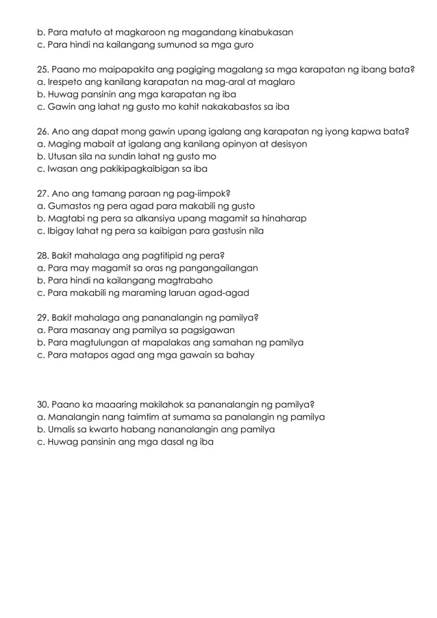 GMRC 1 MATATAG Periodical test 2024-2025 | DOCX