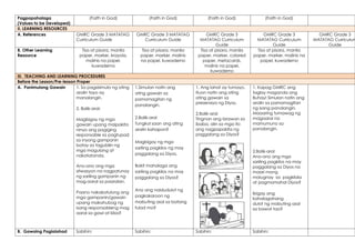 Daily Lesson Log in GMRC 3 Q1 -GMRC 3-QUARTER 1-WEEK 5 | DOCX