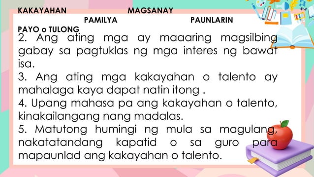 GMRC4-Pagpapaunlad ng Sariling Kakayahan, Talento, at Hilig nang may ...