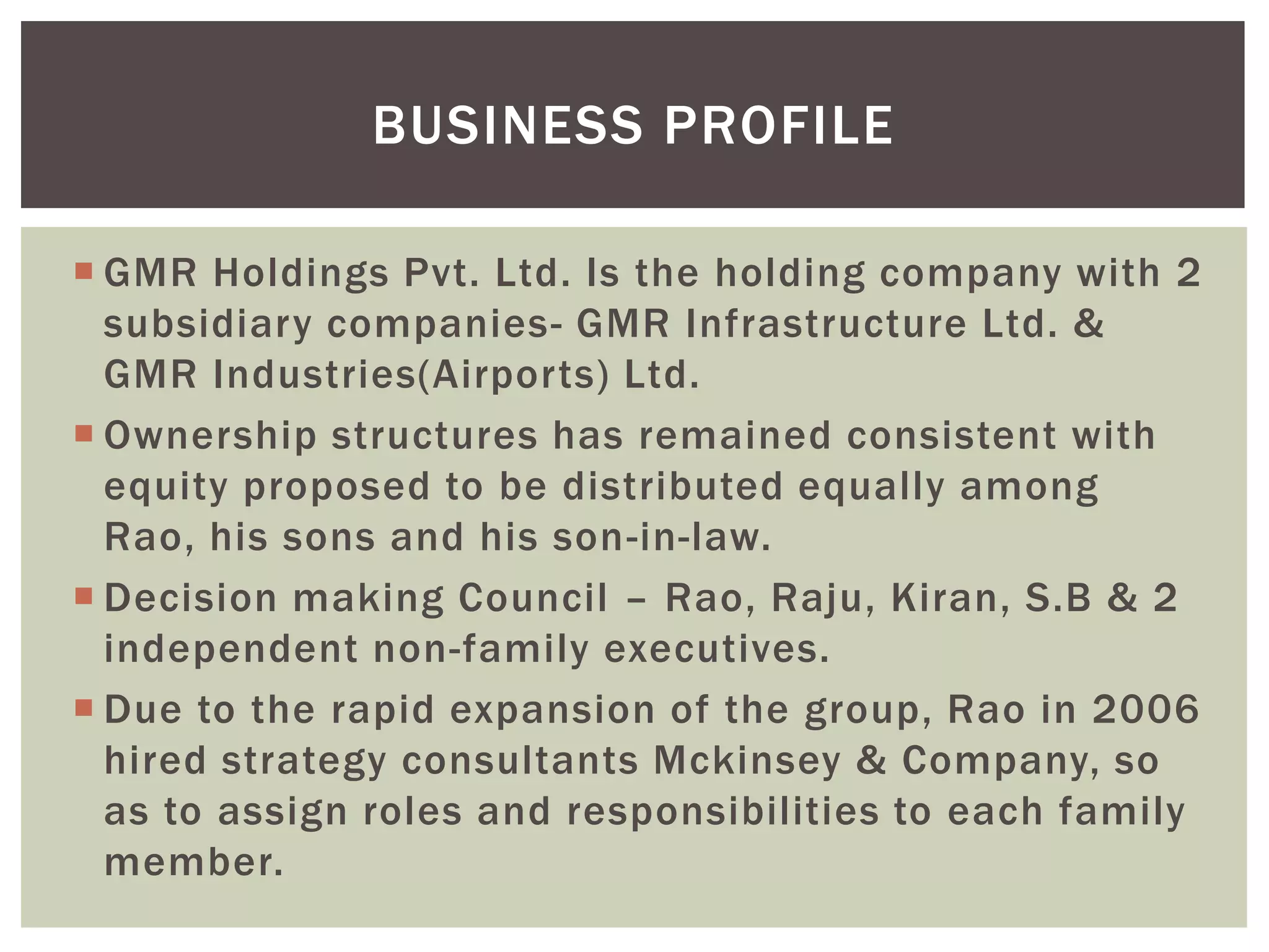 Gmr group family business ppt | PPTX