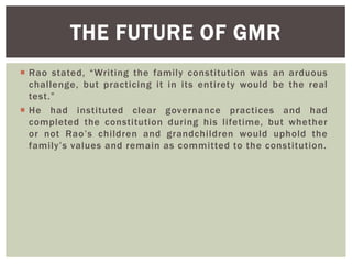 Gmr group family business ppt | PPTX