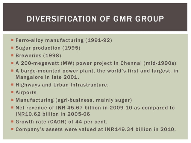 Gmr group family business ppt | PPTX | Non-Profit Organizations | Industries