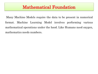 Mathematical Foundations for Machine Learning and Data Mining | PPT