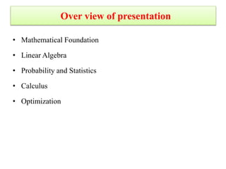 Mathematical Foundations for Machine Learning and Data Mining | PPT