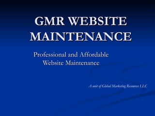 Website Maintenance Services | PPT